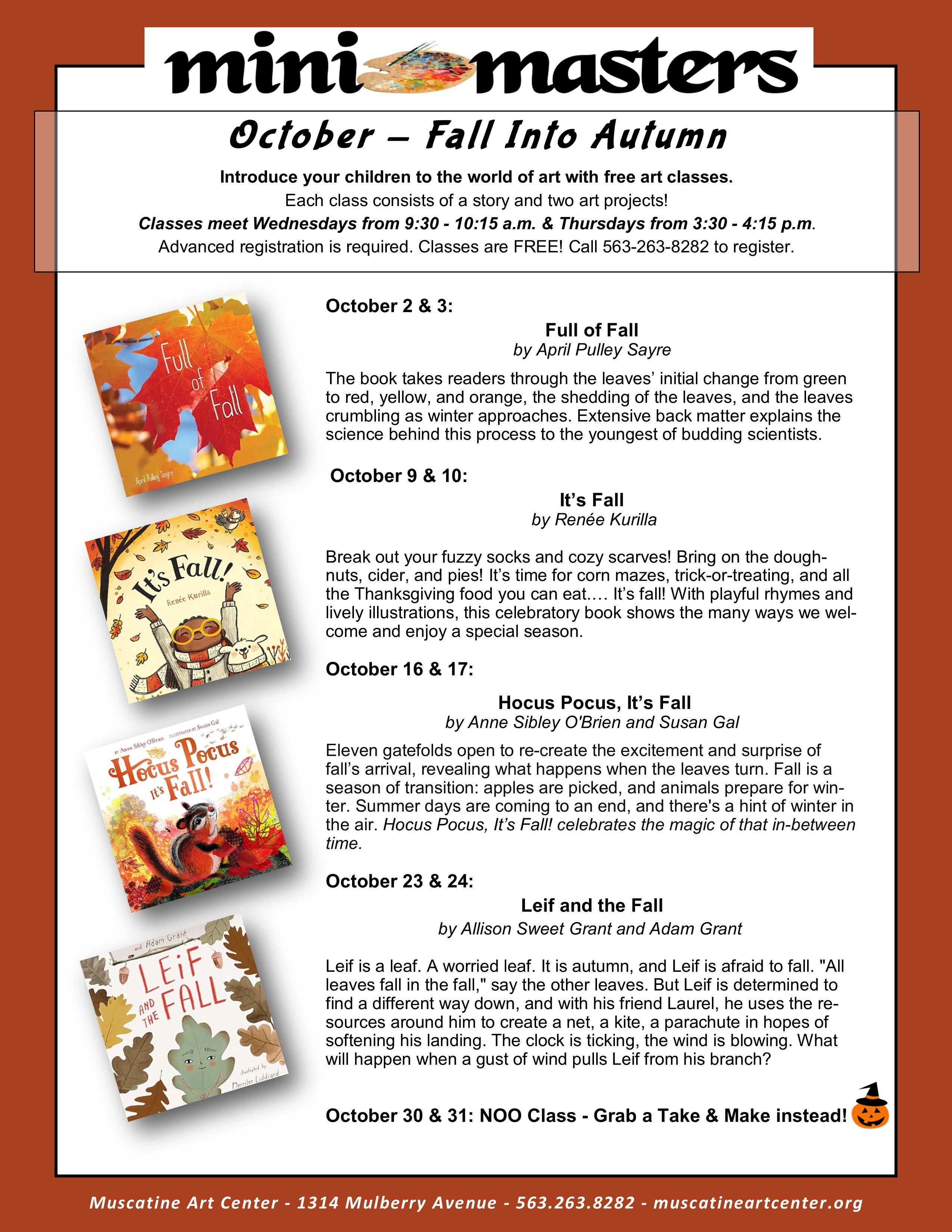 Mini Masters Wednesday Mornings @ 9:30 a.m.